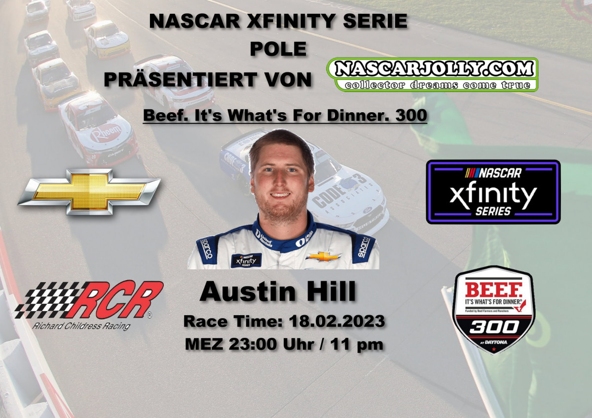 NXS 2023 Daytona Beef. It’s What’s For Dinner. 300 Pole | ThreeWide.de